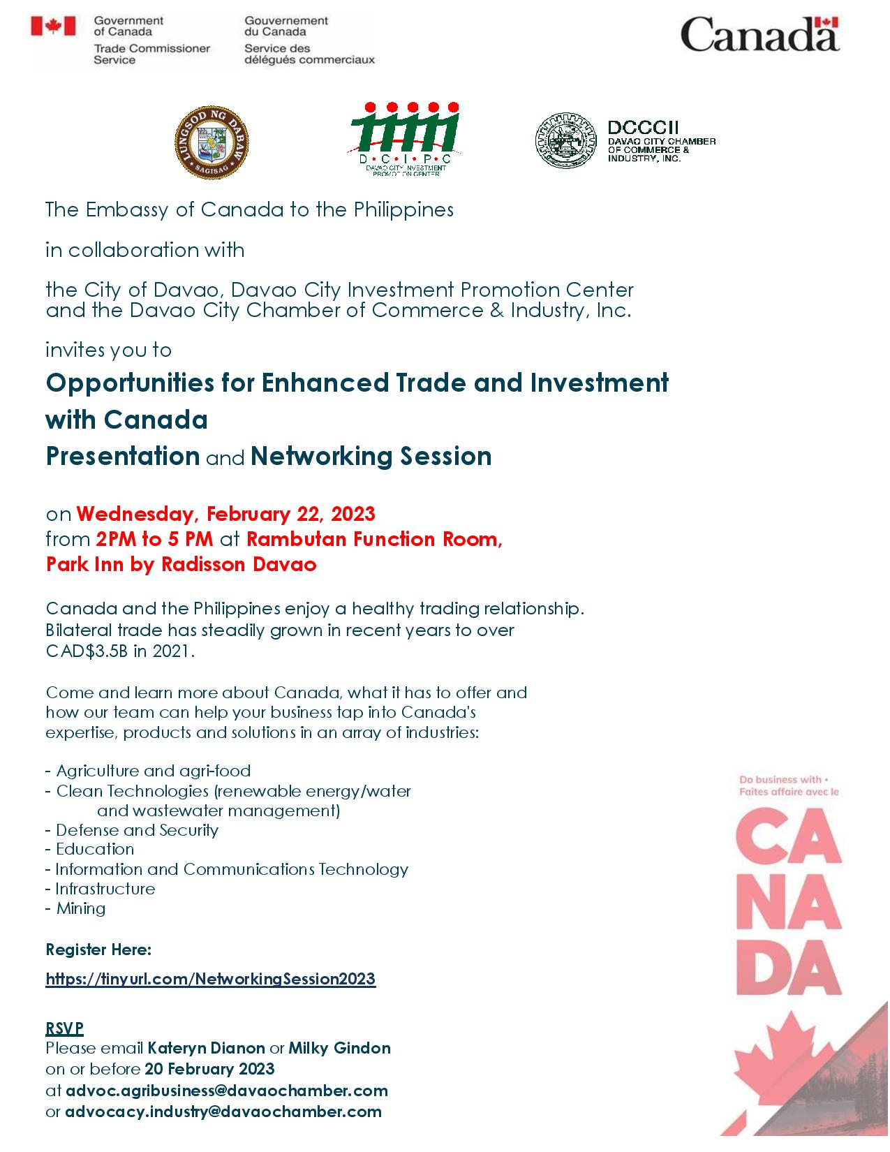 Canadian Trade Mission – Davao City Chamber of Commerce and Industry